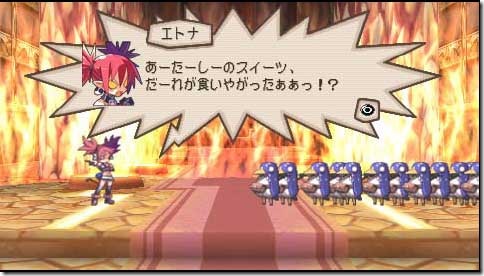 Screenshots of a 2D Prinny PSP action game - Siliconera