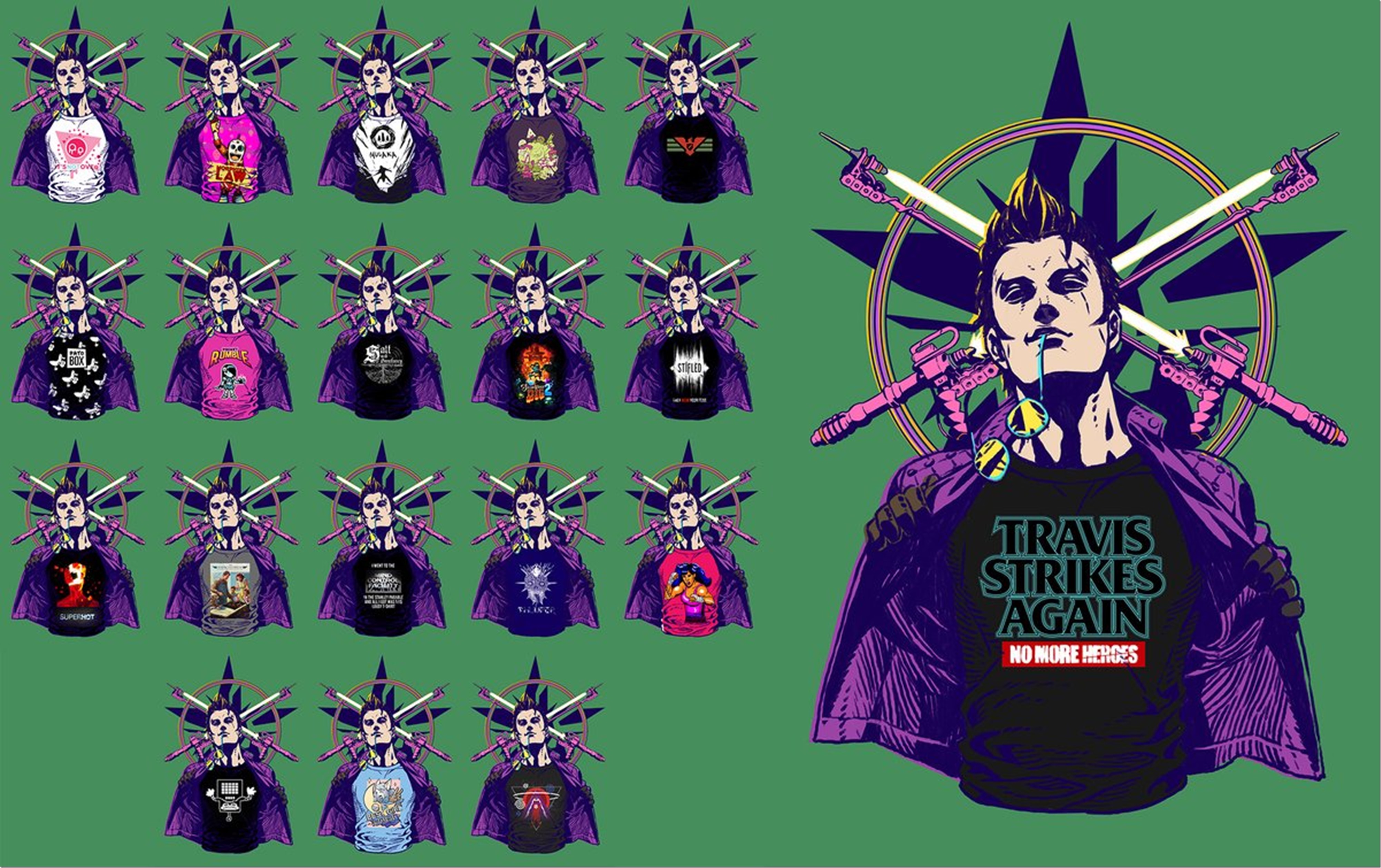 More Travis Strikes Again Indie Game T-Shirts Revealed For Travis ...