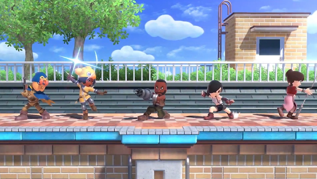 Aerith, Tifa, Barret, and Geno SSBU Mii Fighter Costumes Announced